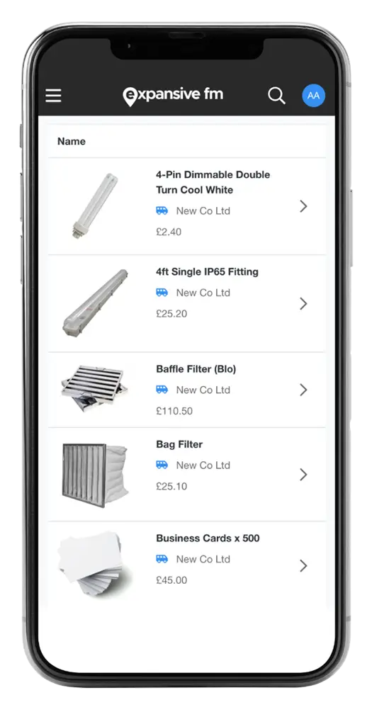 Parts Ordering via CAFM - Expansive FM